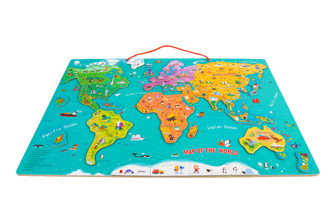 Harta lumii mare - puzzle magnetic – Ursuleți